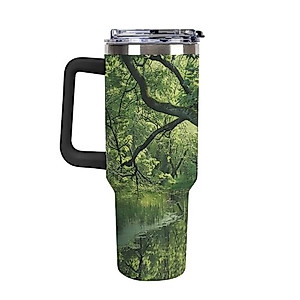 An Ancient Swamp Insulated Stainless Steel Travel Mug, 40 Oz Tumbler with Handle And Straw Double-Wall Vacuum Coffee Cup, Leak-Proof Lid, Keeps Drinks Hot/Cold for Hours