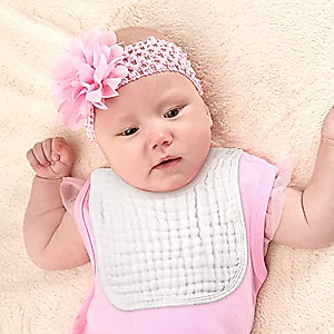 Tallew 8 Pack Baby Burp Cloth Muslin Sets Unisex Bibs Muslin Burp Cloth Cotton Burp Rags Absorbent Soft Burping Cloth(Bright Color)