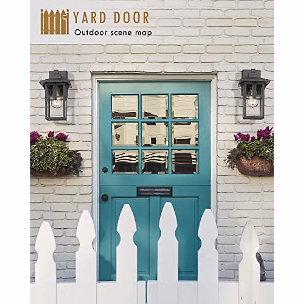 HWH INVESTMENT Outdoor Wall Light 2 Pack, Exterior Wall Sconce Light Fixtures with Seeded Glass, Farmhouse 1-Light Porch Light Waterproof for Patio Balcony Indoor, Matte Black, 5HX62B-2PK BK