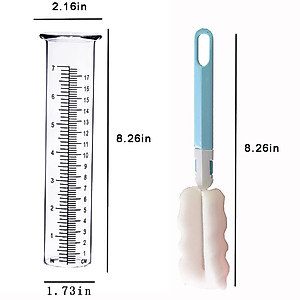 BIUWING 7 inch Rain Gauge Replacement Tube Glass for Yard Garden and Outdoor Home, with Tube Brush, Best Rated,2 Packs