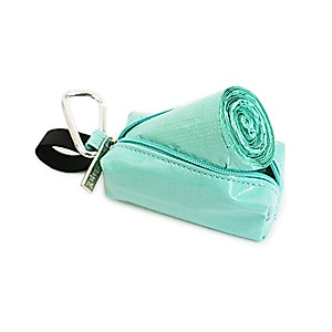 Oh Baby Bags Diaper Bag Clip-On Dispenser with Disposable Bags for Dirty Diapers - Bags Made of Recycled Plastic - Gray Dot Duffle Plus 96 Gray and Seafoam Bags