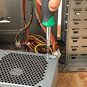 Amazon Brand - Denali 6 In 1 Multi-Bit Screwdriver/Nut Driver, Multicolor(Silver, Northern Glow Green, Grey)