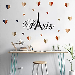 Lchen Paris Eiffel Tower Removable PVC Wall Sticker Home Kids Room Decor Art Decal(12.6"x19.7")