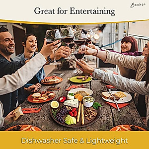 BEECORA Serving Tray Charcuterie Board -Round 15.5" Large Thin Food Platter w/Bonus Snack Tray for Party Host Entertaining Light Server Butter Board Kitchen Ottoman Tray Decor