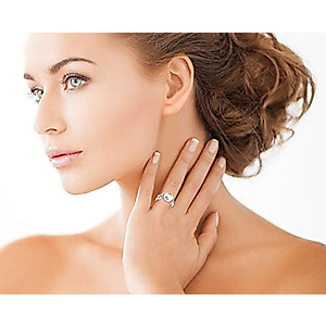 The Pearl Source 10-11mm Genuine White Freshwater Cultured Pearl & Cubic Zirconia Opera Ring for Women