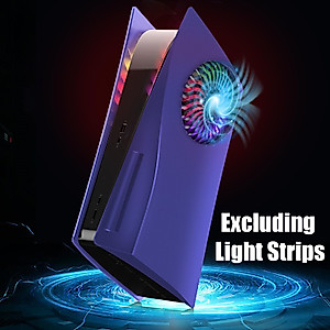 PS5 Faceplates with Cooling Vents, Shockproof PS5 Cover PS5 Plates for PS5 Disc Edition, Hard ABS Anti-Scratch PS5 Replacement Plates PS5 Cover Shell Case PS5 Console Cover with Vent - Purple