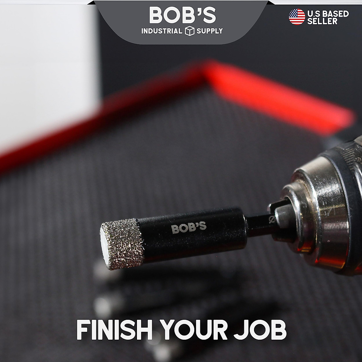 BISupply Dry Diamond Drill Bit Set - 5pc Porcelain Tile Drill Bits Ceramic Diamond Drill Bits for Stone Glass Granite