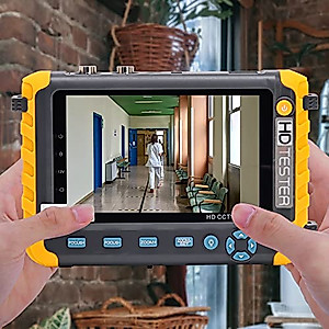 5 Inch 4 in 1 CCTV Monitor Tester, AHD/TVI/CVI/CVBS Coaxial Analog Video Monitor Tester, UTP/PTZ Cable Test for 1080P/3MP/4MP/5MP Analog Security Camera, VGA DC12V Output Camera Portable CCTV Tester