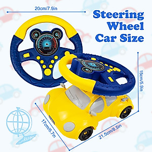 KalaDuck Toddler Steering Wheel Toy, Baby Simulated Car Driving Musical Toys with Multiple Sounds, Learning Rotatable Car Toys for Preschool Kids Boys and Girls Ages 3+