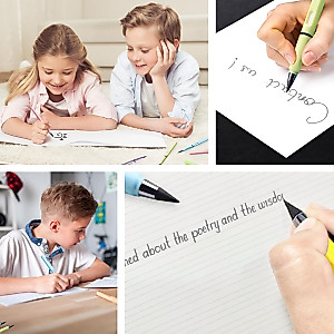 CPDES 6Pcs Everlasting Pencil,Erasable Infinite Pencil,Inkless Pen Everlasting Reusable Unlimited Writing Pencils(6 Pencils + 6 Replacement Pen Tips+ 6 Erasers)