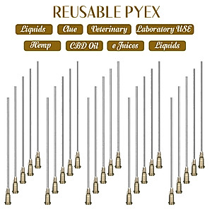 Honoson 20 Pack 4" Syringes with Needle 16 Gauge Blunt Tip Dispensing Needle Industrial Luer Lock Needle