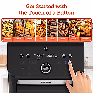 COSORI Air Fryer Toaster Oven Combo, 10 Qt Family Size 14-in-1 Functions (1000+ APP Recipes), Dishwasher-Safe Accessories with Roast Tray and Dehydrate Racks, Black Oven
