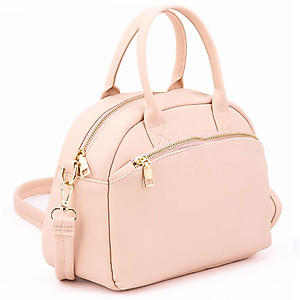 motheric Mona Vegan Leather thermal insulated cooler cute designer lunch Bag for women - lonchera para mujer - linch box - Baby lunchbox (Blush)