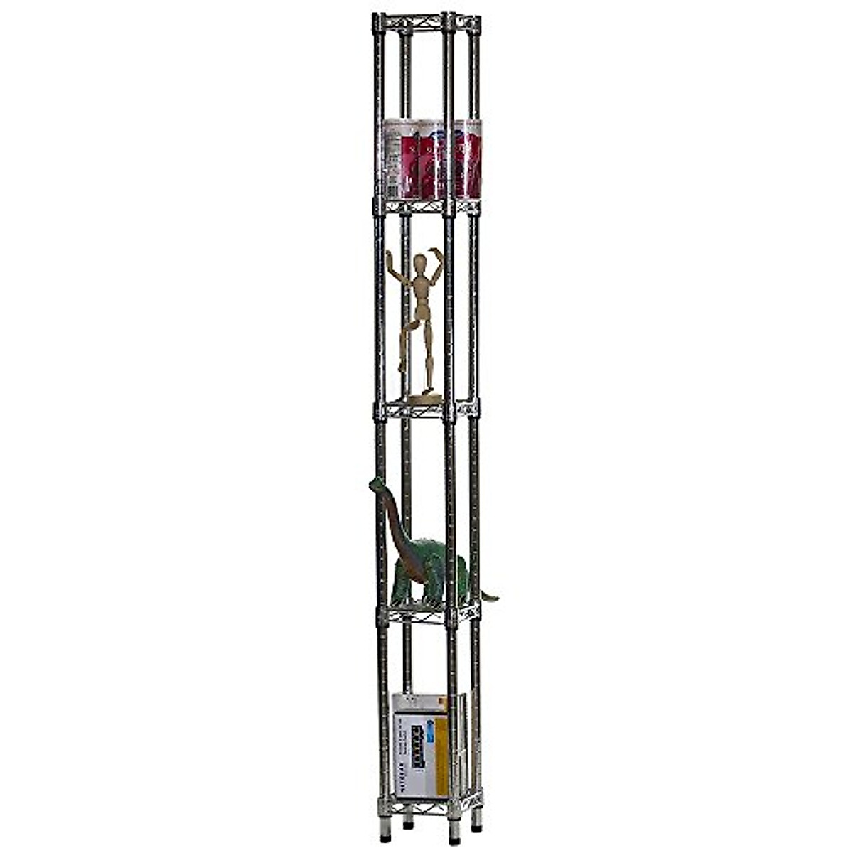 Shelving Inc. 8" d x 8" w x 72" h Chrome Wire Shelving with 5 Tier Shelves, Weight Capacity 800lbs Per Shelf