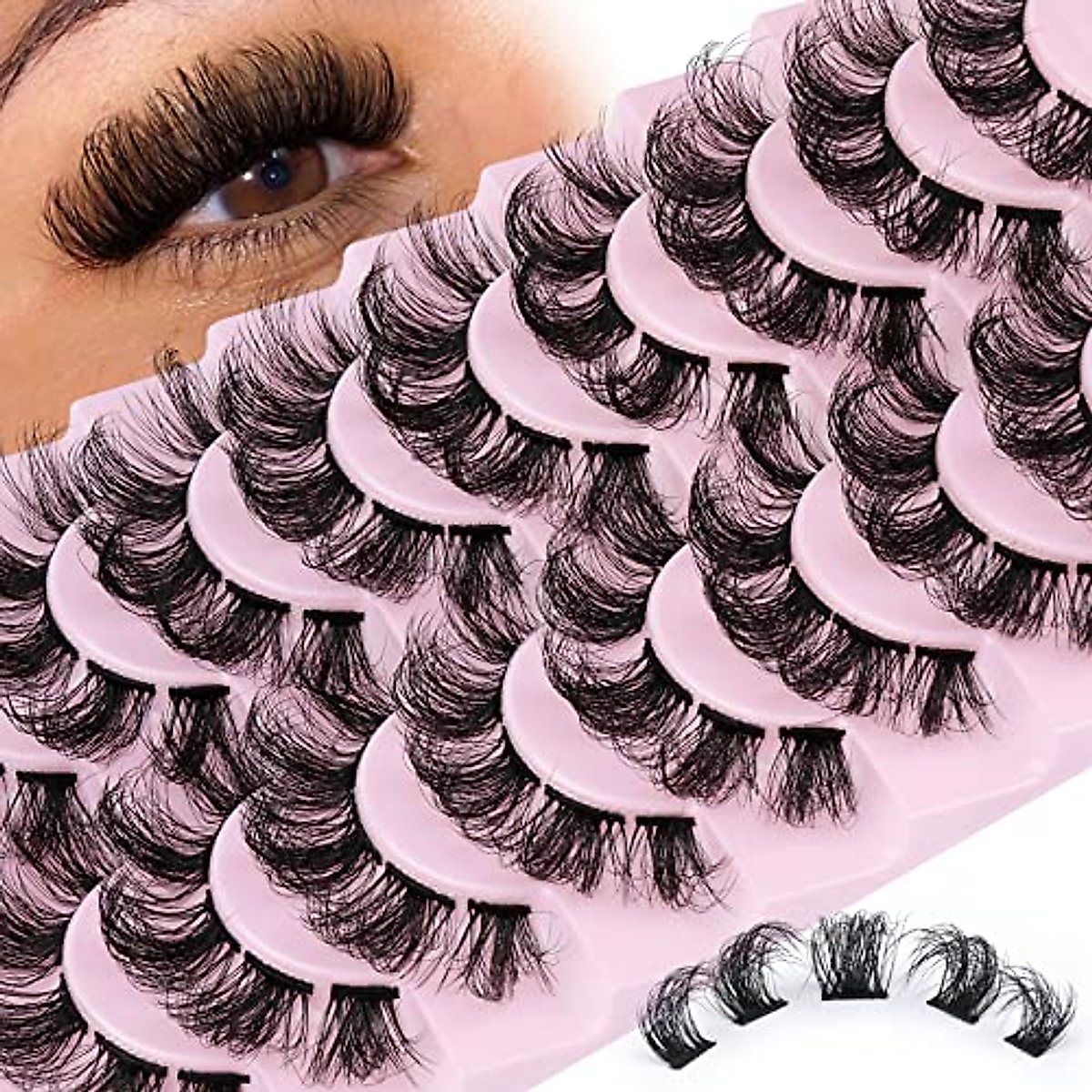 Lash Clusters D Curl Individual Cluster Lashes 100 pcs Fluffy Wispy Mink Lashes Extensions False Eyelashes DIY Lash Pack by EYDEVRO