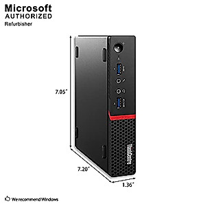 Lenovo Think Center M700 Tiny Desktop PC, Intel Quad Core I5-6400T 2.2GHz up to 2.8G, 16GB Memory,512GB SSD, WiFi, BT 4.0,HDMI,USB 3.0,DP Port,Windows 10 Pro 64 Bit English/Spanish/French(Renewed)