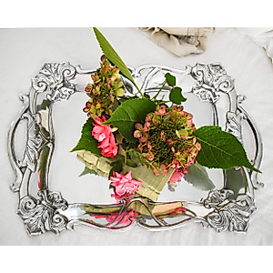 Arthur Court Designs Aluminum Fleur-De-Lis Rectangle 19 inch x 13.5 inch