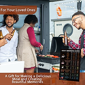 TOYMIS Meat Temperature Magnet & Meat Smoker Guide - Smoker Accessories for BBQ, Grilling & Smoking Meats - Wood Type, Cook Time, & Temperature Guide