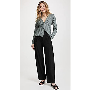 Vince Women's Pleat Front Pull On Pant, Black, 2X