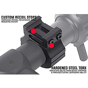 Monstrum 1-4x20 Rifle Scope | Monstrum Picatinny Scope Rings with Integrated Level Bubble | Bundle