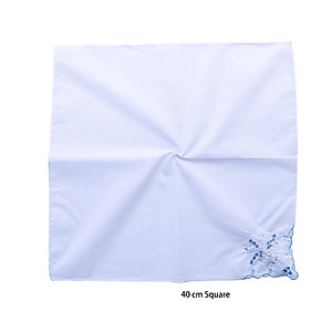 La closure Vintage Floral Cotton Embroidered Ladies Handkerchiefs Something in Bule