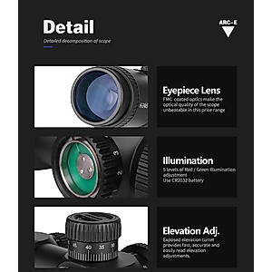 SPINA OPTICS 6-24x50 FFP First Focal Plane Riflescopes with Mil-dot Reticle and Parallax Adjustment, Sunshade Included, Waterproof, Fogproof Black Rifle Scope, 30mm Tube (with 11mm mounts)