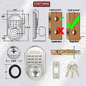 Megaflint Keyless Entry Door Lock Deadbolt Keypad Mechanical Stainless Steel (Pass Code or Key) 100% Mechanical, No Electronic