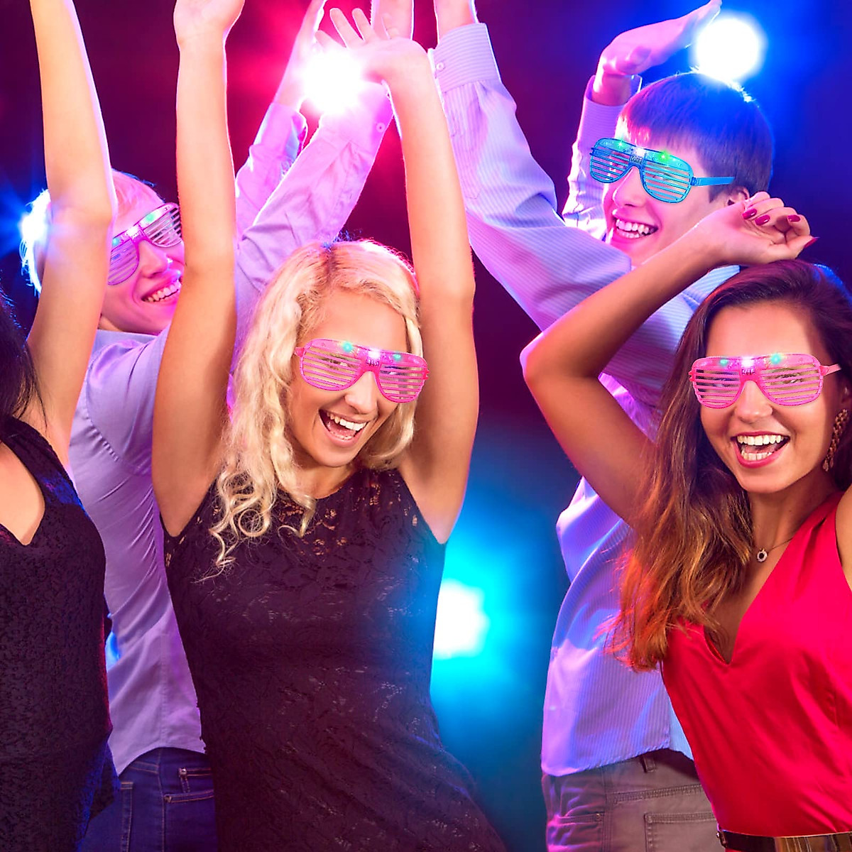 15 Pack Light Up Glasses 5 Colors Glow in The Dark LED Glasses Party Supplies for Kids Adults 80s Shutter Shades Neon Party Favors