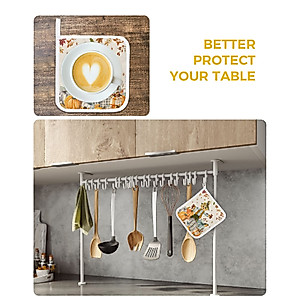 Fall Scarecrow 2 PCS Pot Holders for Kitchens Counter, Autumn Thanksgiving Pumpkin Maple Burlap Heat Insulated Podholders Oven Hot Pads for Cooking BBQ Baking Heat Proof Mat