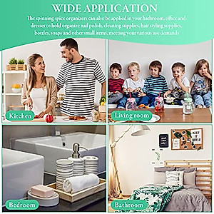 4 Pieces 12 Inch Non Skid Lazy Susan Organizers Turntable Display Stand Rotating Spice Rack Spinning Organizer for Cabinet Pantry Refrigerator Kitchen Countertop