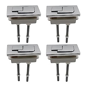 Quluxe 4 Pcs Square Toilet Tank Buttons Dual Push Flushing Toilet Button Toilet Button Replacement Toilet Flush Button with Thread Diameter (64×33mm)