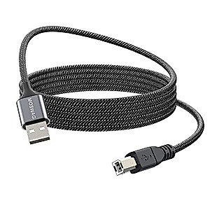 MOSWAG USB Printer Cable 5FT/1.5Meter Scanner Cable USB Printer Cord Type A to Type B Durable USB 2.0 Scanner Cord High Speed for HP,Canon,Dell,Epson,Lexmark,Xerox,Brother,Samsung and More