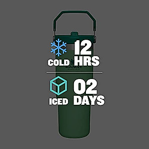 Stanley IceFlow Stainless Steel Tumbler - Vacuum Insulated Water Bottle for Home, Office or Car Reusable Cup with Straw Leak Resistant Flip Cold for 12 Hours or Iced for 2 Days, Jade, 30oz