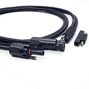 OZ-USA SAE Plug Adapter Connector to DC Power Solar Panel 10 AWG 4 feet Cable Wire for Travel Trailer RV