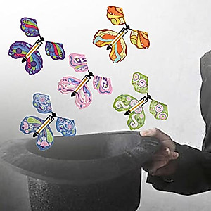 Esquirla 5X Clockwork Butterfly, Wind up Butterfly Toys, Novelty Fairies Flying Butterfly for Birthday Christmas Party Bag Fillers Decoration Surprise, Style C