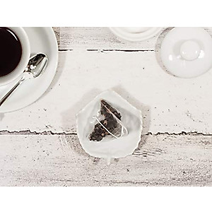 HIC Kitchen Tea Bag Holder Resting Caddy, Fine White Porcelain, Leaf Design, Set of 2