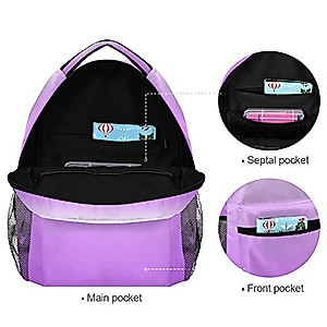 Gradient Purple Backpack for Boy Girl Bookbag School Bag Daypacks for Women Gradient Purple