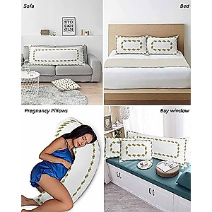 Edwiinsa Summer Lemon Pillow Covers King Standard Set of 2 20x36 Bed Pillow, Spring Leaves Yellow Lemon Lace Plush Soft Comfort for Hair/Skin Cooling Pillowcases with Envelop Closure