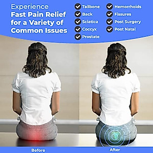 Donut Pillow, Tailbone Pain Relief, Hemorrhoid & Postpartum Cushion for Men and Women, Helps Ease Discomfort from Tailbone, Hemorrhoids, Pregnancy, Surgery (Up to 220 LBS)