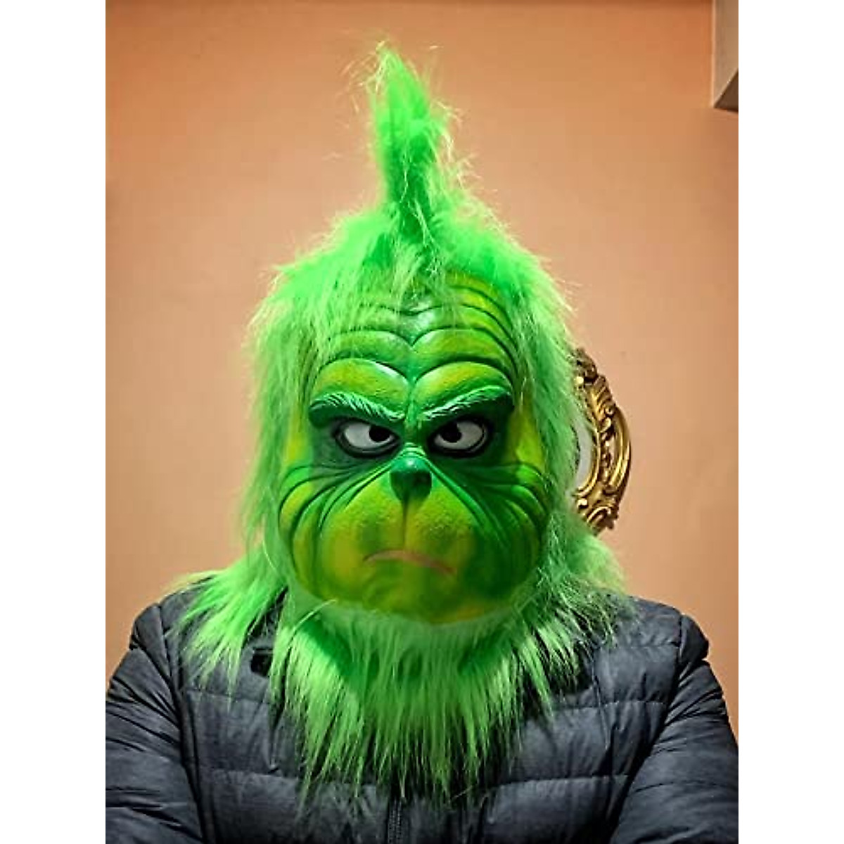 laleay Green Monster Mask and Gloves for Adult Thief Cosplay Props, Christmas Decoration