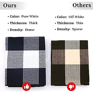 EARTHALL Buffalo Plaid Outdoor Rug 4'x 6', Cotton Hand-Woven Checkered Door Mat, Reversible Foldable Washable Outdoor Rug Stripe for Layered Door Mats Porch/Front Door