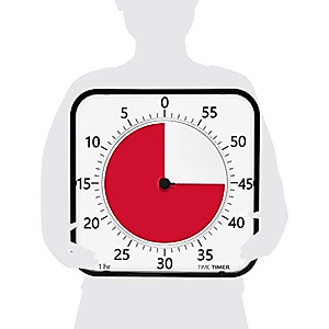 TIME TIMER MAX - Extra-Large 17" Visual Analog Timer, 8-Duration Settings, Interchangeable Faces, Optional Alert, No Loud Ticking - for Kids Classroom Homeschooling and Teacher Tool (Black)
