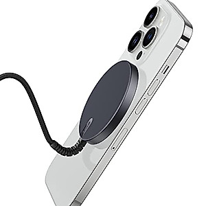 ESR Magnetic Travel Wireless Charging Pad, Portable Charger, Compatible with MagSafe Charger for iPhone 14/14 Plus/14 Pro/14 Pro Max/13/12 Series, Strong Magnetic Lock, Reinforced Braided Nylon Cable
