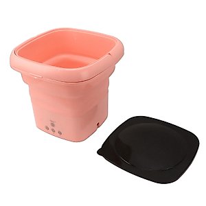 Mini Folding Bucket Washer, Foldable Washing Machine Portable Bucket Laundry Washer for RV Travel Apartment 100 to 240V (US Plug)