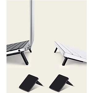 Mini Laptop Stand, Keyboard Riser Stand, Invisible Ergonomic Laptop Holder Stand Riser, Foldable Tablet Pad Phone Stand, Cooler (2PCS) (Black)