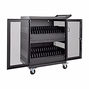 Tripp Lite 32-Port AC Charging Cart Storage Station for Chromebooks, Laptops & Tablets - Secures Devices in Locking, Vented, Wall-mountable Steel Cart - 2-Year Warranty (CSC32AC)