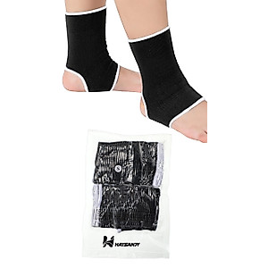 Haysandy 4 Pieces/ 2 Pair Kids Ankle Support Compression Kid Ankle Brace Elastic Kids Compression Socks Knitted Ankle Support Brace Ankle Sleeve for Jogging Running Fitness (Black, 5-10 Years)