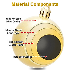 AMS 81ct Christmas Ball Ornaments Holiday Tree Decorations in a Reusable Hand-Help Gift Box for Xmas Tree Decor(Gold)