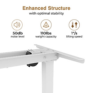 SANODESK Standing Desk Adjustable Height, 48x24 Inch Electric Standing Desk with Headphone Hook, Stand up Desk for Home Office Computer Desk，Handset with 4 Memory Presets and Charging Ports