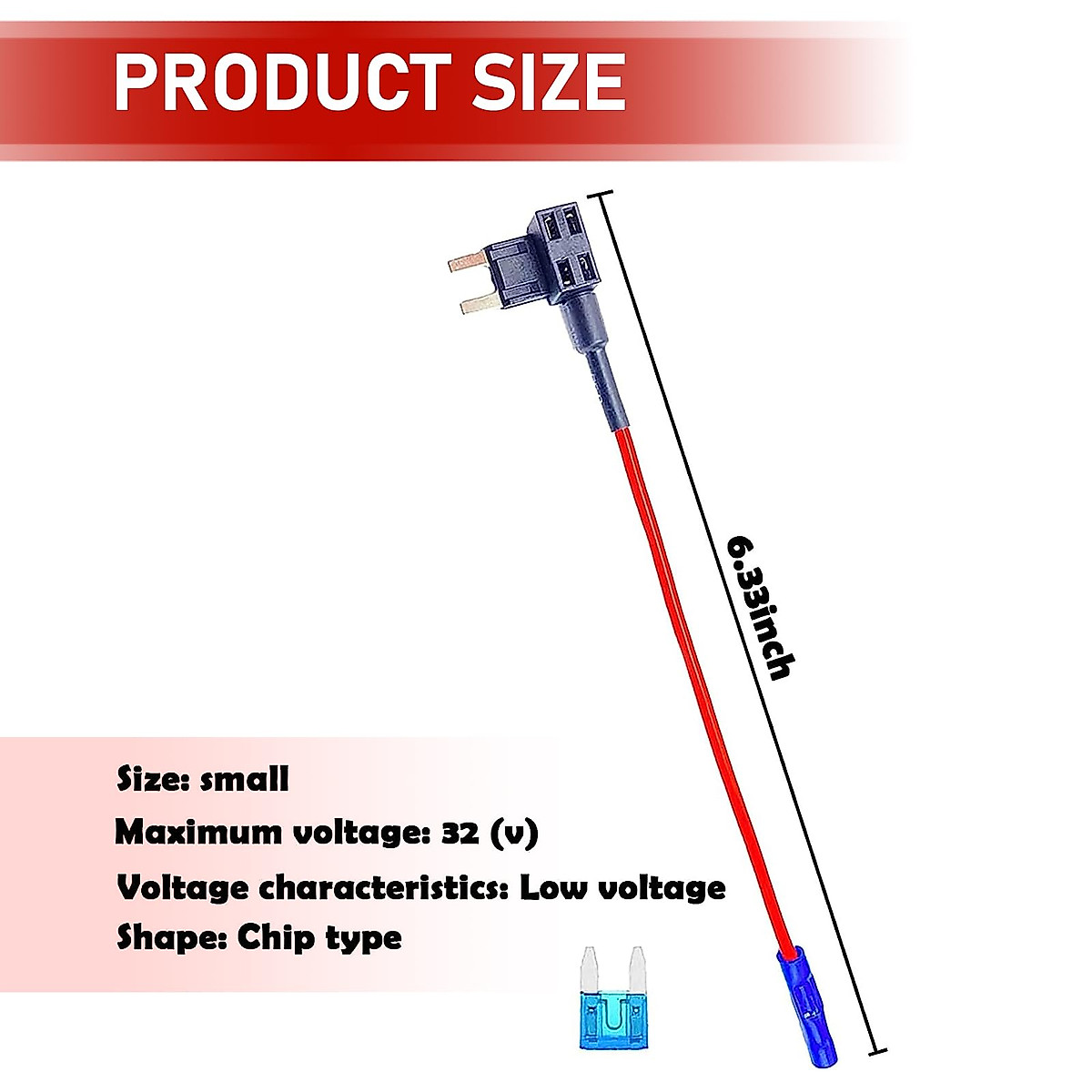 gunhunt 5 PCS Car Fuse Adapter, 12V Car Add-a-Circuit Fuse Adapter, Mini ATM APM Blade Fuse Connector for Cars Trucks Boats (Black)